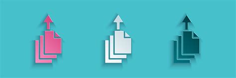 파란색 배경에서 격리된 데이터 내보내기 아이콘을 용지 잘라냅니다 종이 아트 스타일 벡터 0명에 대한 스톡 벡터 아트 및 기타 이미지 0명 3차원 형태 그림자 Istock