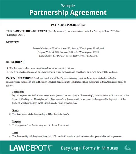 Partnership Agreement Sample Homecare Business Contract Throughout