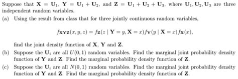 Solved Suppose That X U Ý U U2 And Z Ui U2 U3