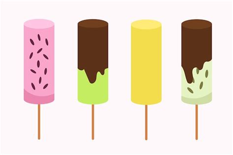 Postres Congelados Tradicionales Indonesios De Es Potong Vector Premium