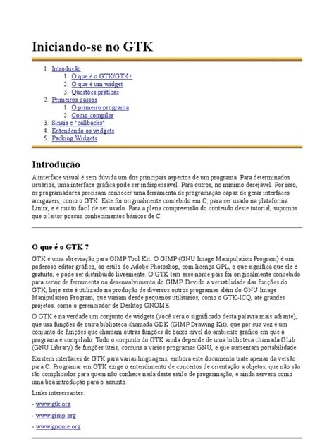 Tutorial Gtk Pdf Ponteiro Programação De Computadores Macro