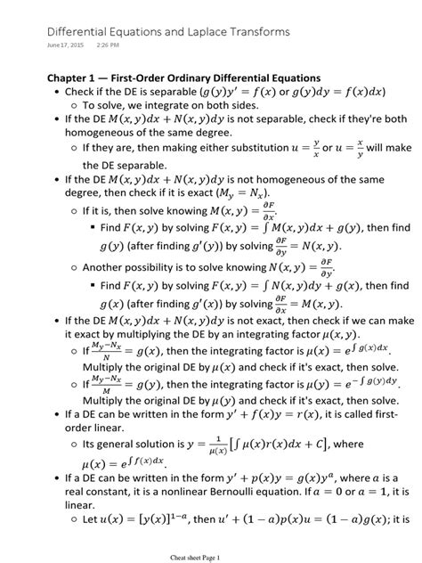 Cheat Sheet Pdf Pdf Numerical Analysis Laplace Transform