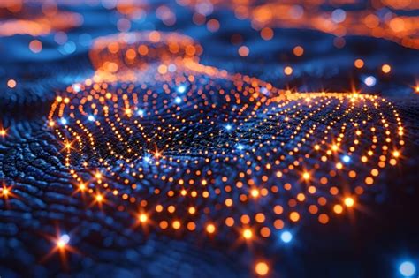 Abstract Digital Neural Network Visualization With Glowing Nodes And Network Connections