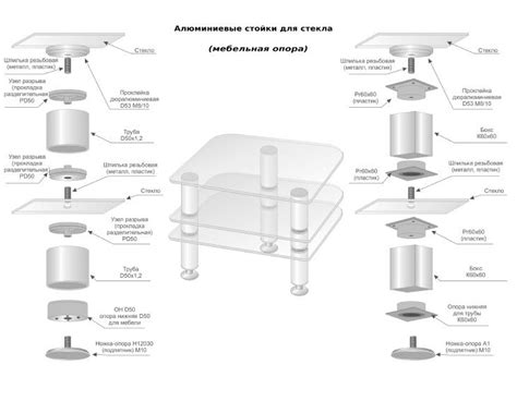 Алюминиевые стойки для стекла (мебельная опора) в интернет-магазине ООО ...