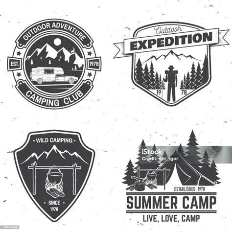 여름 캠프입니다 벡터 일러스트입니다 셔츠 또는 아이콘 인쇄 스탬프 또는 티에 대 한 개념 검은색에 대한 스톡 벡터 아트 및 기타 이미지 Istock