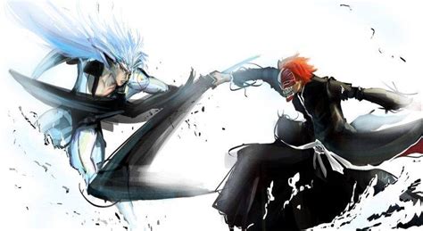Bleach Kurosaki Ichigo Grimmjow Jaegerjaquez Fighting Sketches