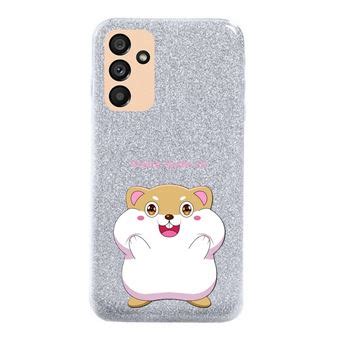 Coque Taperso Pour Samsung Galaxy A13 4G Paillette Argent Motif Hamster