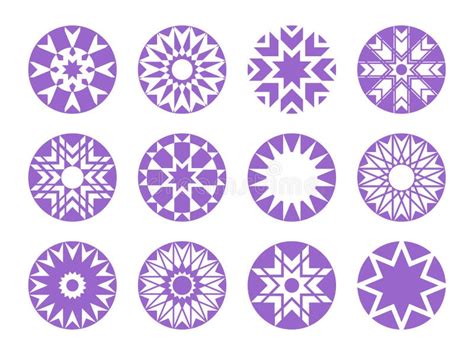 Radial Circle Design Elements Abstract Decorative Icons Set Stock