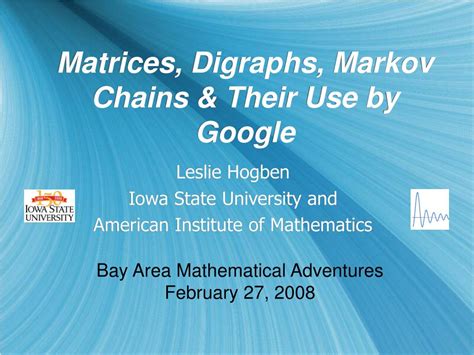 PPT Matrices Digraphs Markov Chains Their Use By Google PowerPoint Presentation ID