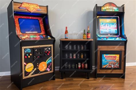 Premium Photo Vintage Arcade Game Cabinet Repurposed As A Bar Console
