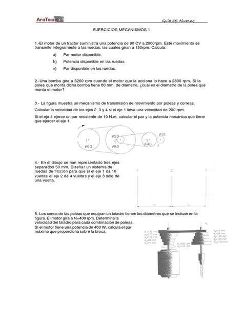 Ejercicios Pdf Pdf Engranaje Eje