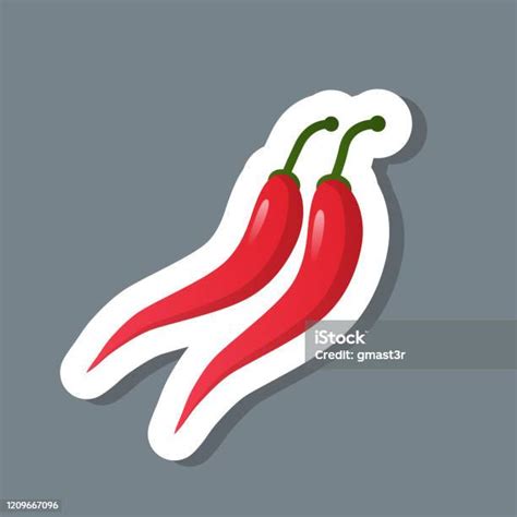 신선한 붉은 고추 스티커 맛있는 야채 아이콘 건강한 음식 개념 개념에 대한 스톡 벡터 아트 및 기타 이미지 개념 건강한