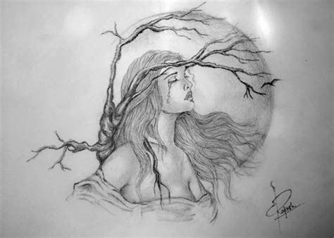 Broken Hearted Girl Drawing