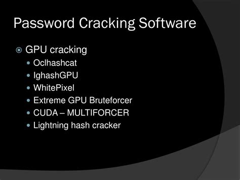 Ppt Gpu Password Cracking Powerpoint Presentation Free Download Id
