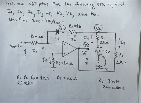 solved prob 2 27 ﻿pts ﻿for the following circurt find