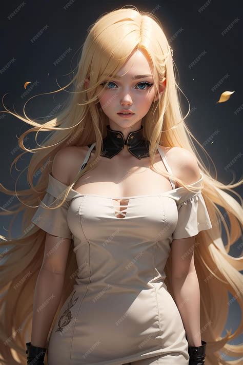 Premium Ai Image A Character With Long Blonde Hair And Blue Eyes