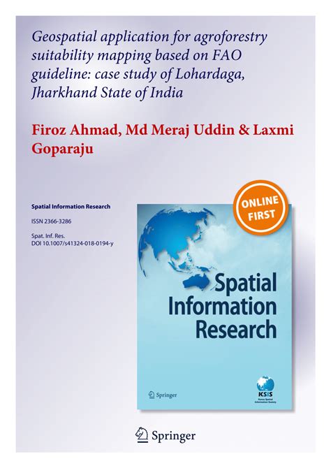 Pdf Geospatial Application For Agroforestry Suitability Mapping Based