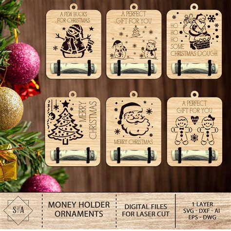 Christmas Money Holder Ornament Svg Bundle Money Holder Ornament Svg