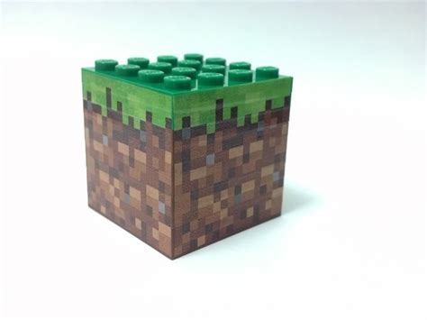 Custom Minecraft Lego Grass Block 125 Cube Ebay