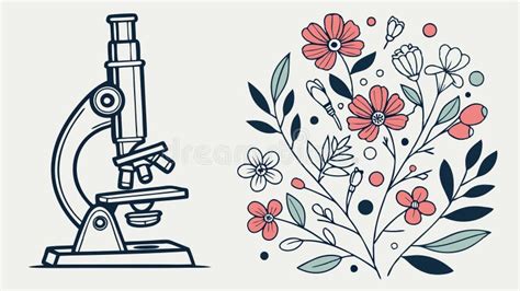 Microscope Illustration Science And Laboratory Equipment Design Vector