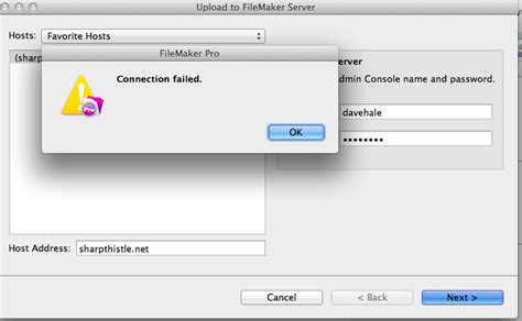 Upload To Filemaker Server Fails To Connect