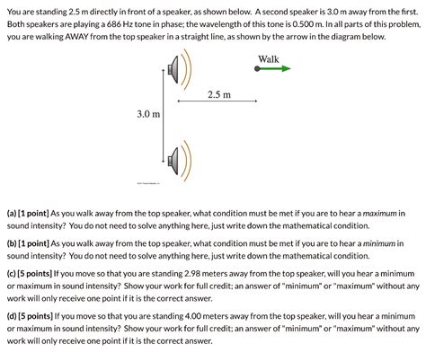 Solved You Are Standing M Directly In Front Of A Speaker As Shown Below A Second Speaker