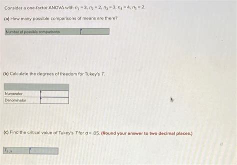Solved Consider A One Factor Anova With