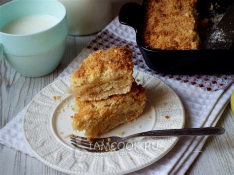 Шарлотка с яблоками из сухого теста — рецепт с фото пошагово