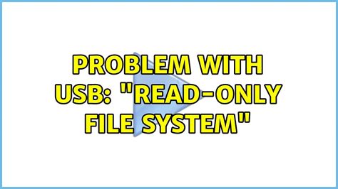 Ubuntu Problem With Usb Read Only File System Youtube