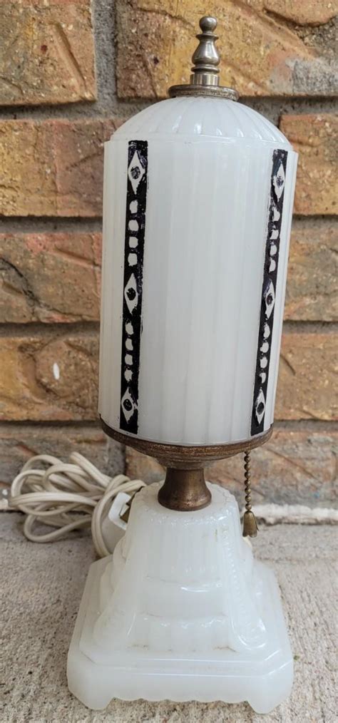 Art Deco Milk Glass Lamp