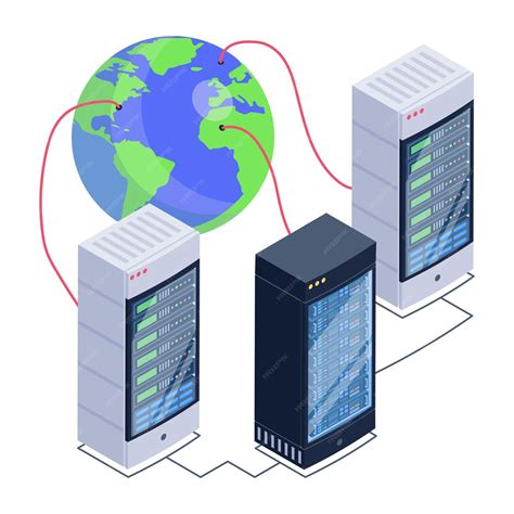 premium vector a server room icon in isometric design premium download