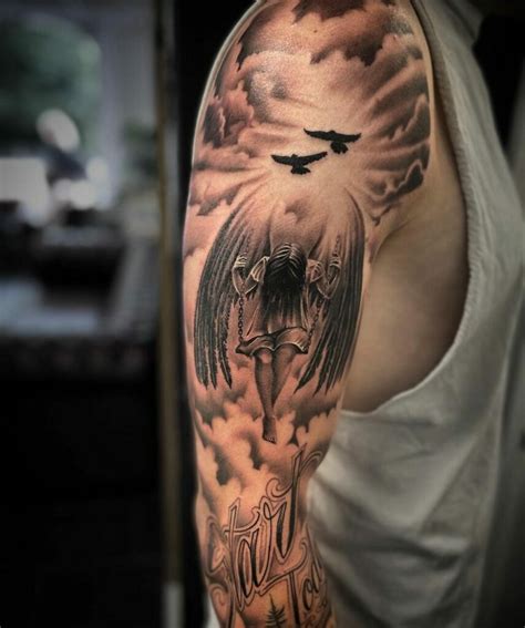 Angel And Cross Tattoos At Zac Harry Blog