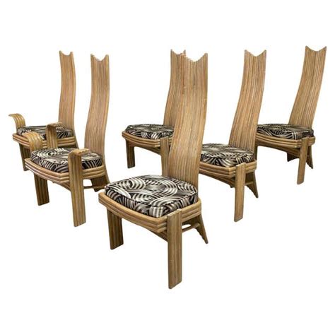 Rattan Loop Back Dining Chairs Set Of 6 For Sale At 1stdibs Wicker