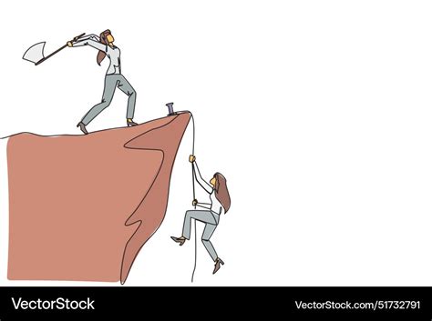 Single Continuous Line Drawing Businesswoman Vector Image