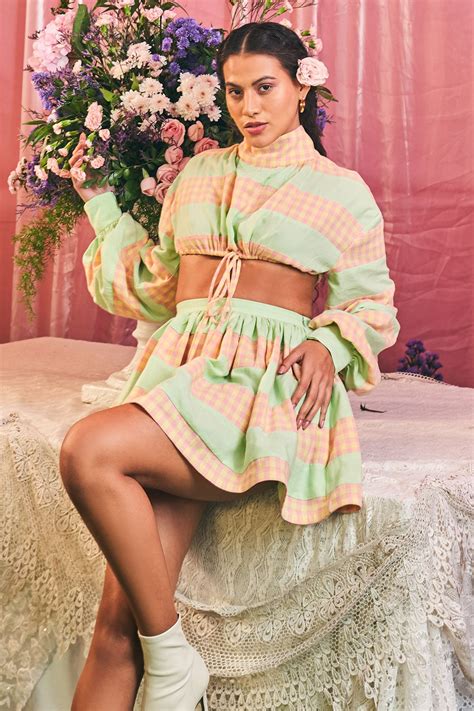 Buy Therealb Multi Color Cotton Cool Princess High Neck Crop Top And