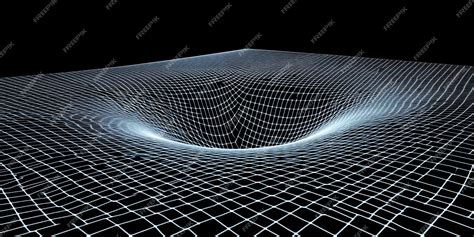 Abstract Grid Pattern Forming A Swirling Vortex Against A Black