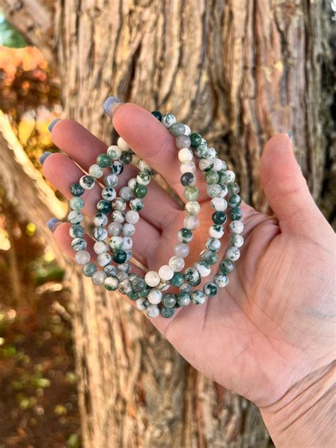 Tree Agate Tree Agate Bracelet Agate Bracelet Crystal Bracelet Chakra Healing Natural