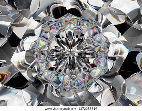 Abstract Gemstone Diamond Texture Closeup Kaleidoscope Stock