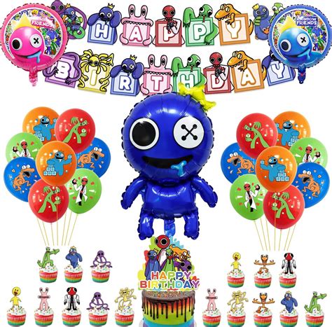 Rainbow Friends Birthday Party Decorations Blue Friend Theme Party