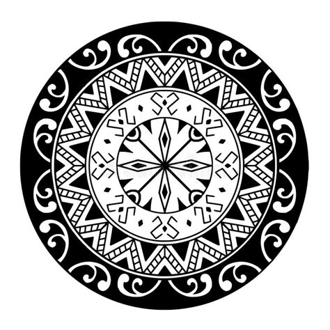 Polynesian Circle Tattoo Design Aboriginal Samoan Stock Vector