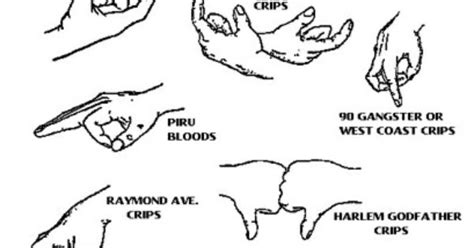 Crip Gang Hand Signs And Meanings Sketch Coloring Page