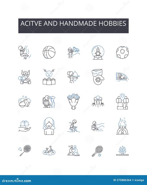 Acitve And Handmade Hobbies Line Icons Collection Viral Influencer Loyalty Content Affinity