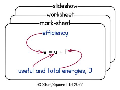 Power And Efficiency For Aqa Gcse Physics Slides Worksheet Mark