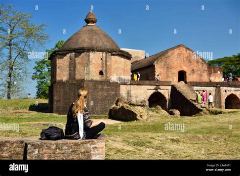 India Assam Tourist Looking On The Talatal Ghar The Grandest Examples