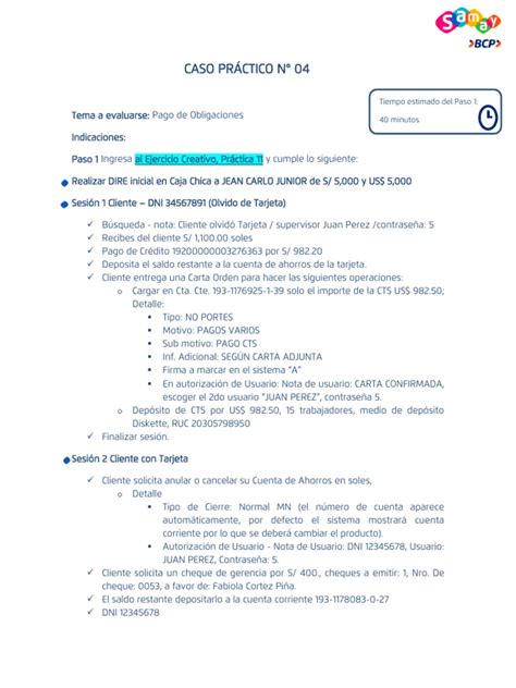 Caso Práctico 4 Descargar Gratis Pdf Cheque
