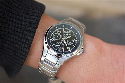 Casio EF-316D-1AVEF | Montre Acier, Argent, Casio, Homme, Noir, Quartz ...