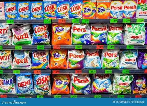 MINSK BELARUS August 21 2019 Supermarket Display With Different