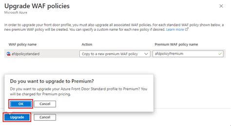 Azure Front Door 표준에서 프리미엄으로 업그레이드 Microsoft Learn