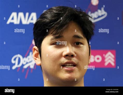 Los Angeles Dodgers Japanese Shohei Ohtani Attends A Press Conference