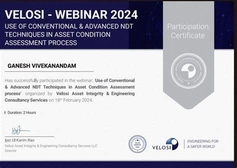 Ganesh V Rbi Engineer On Linkedin Velosi Velosi Ndt